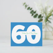 Happy 60th Birthday Milestone Postcards - in Blue | Zazzle