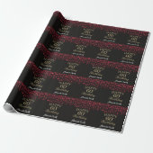 Happy 60th Birthday Red Black and Gold Glitter Wrapping Paper | Zazzle