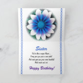 HAPPY 60th BIRTHDAY with Magic Blue Flower Card | Zazzle