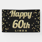 Black Gold 60th Birthday Party Banner | Zazzle.com