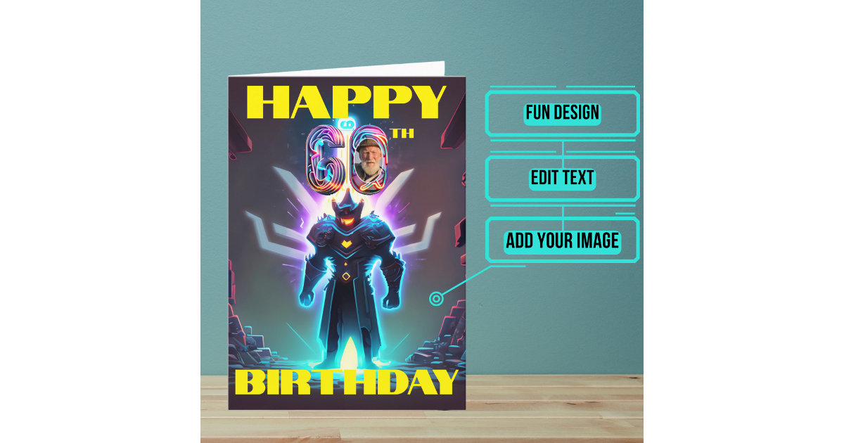 Happy 60th Leveling Up Hero Birthday Card | Zazzle
