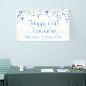 Happy 65th Anniversary Sky Blue Stars Banner | Zazzle
