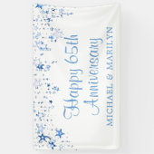 Happy 65th Anniversary Sky Blue Stars Banner | Zazzle