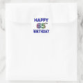 Happy 65th Birthday in Balloon Font Classic Round Sticker | Zazzle
