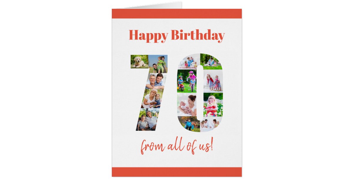Happy 70th Birthday 70 Number Photo Collage Big | Zazzle