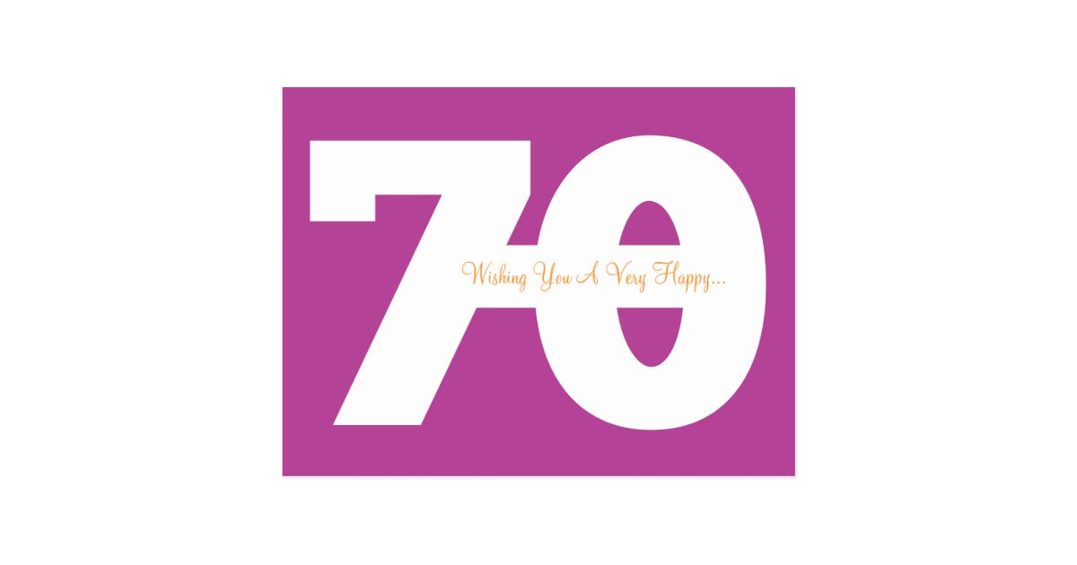 Happy 70th Birthday Milestone Postcards - Magenta | Zazzle.com