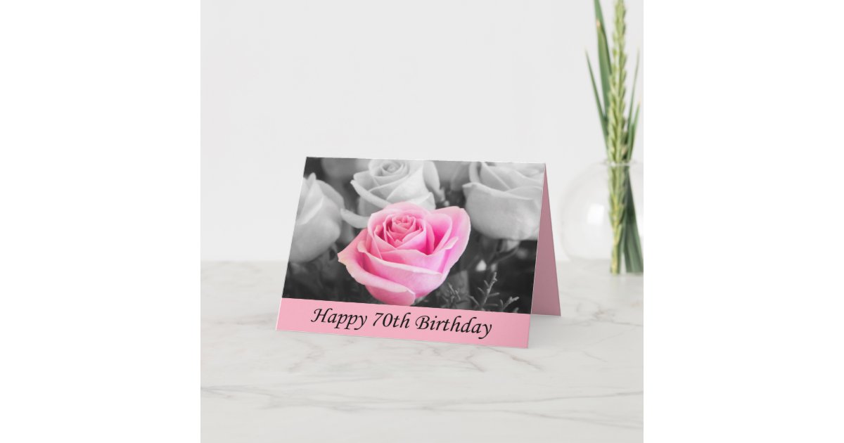 Happy 70th Birthday Rose Photo Card | Zazzle