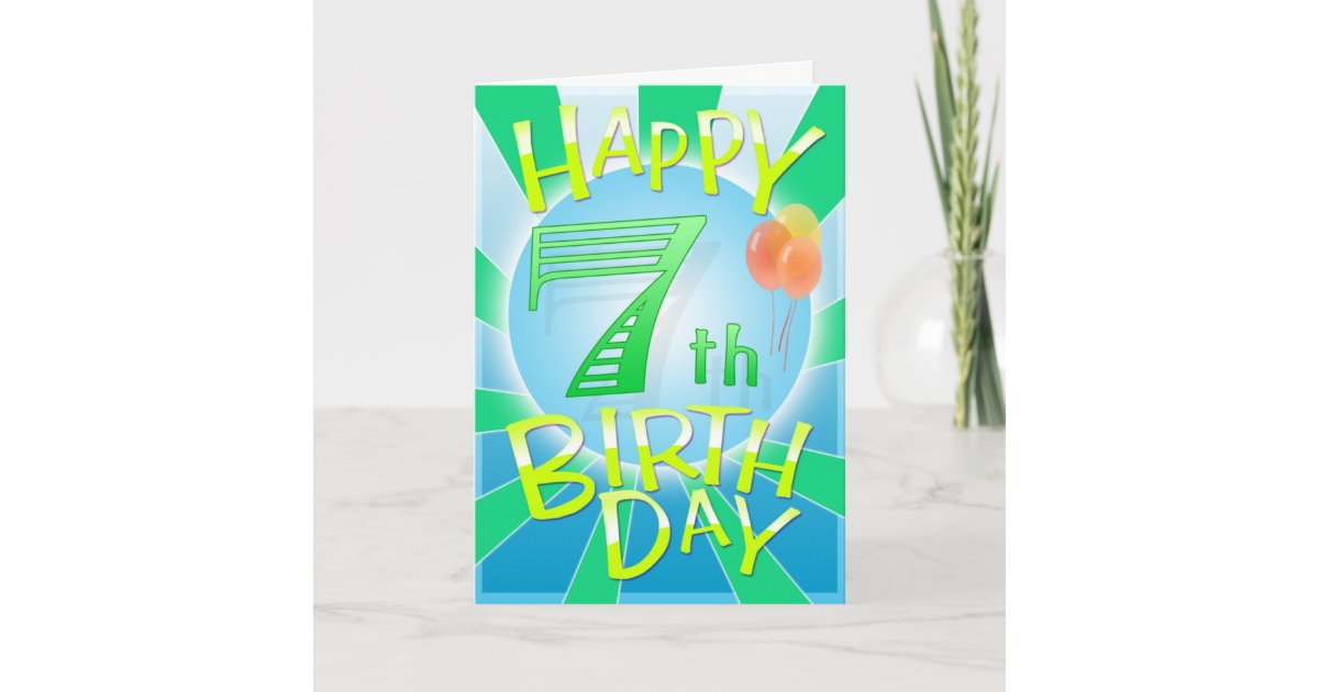 Happy 7th Birthday Card | Zazzle