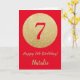 Happy 7th Birthday Red and Gold Glitter Card | Zazzle