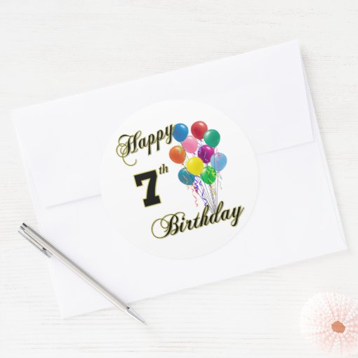 Happy 7th Birthday Sticker and Birthday Apparel | Zazzle