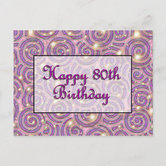 Happy 80th Birthday Postcard | Zazzle