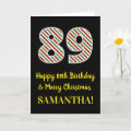 Happy 89th Birthday & Merry Christmas, Custom Name Card | Zazzle