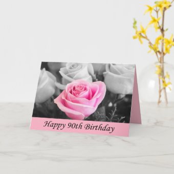 Happy 90th Birthday Rose Photography Card | Zazzle