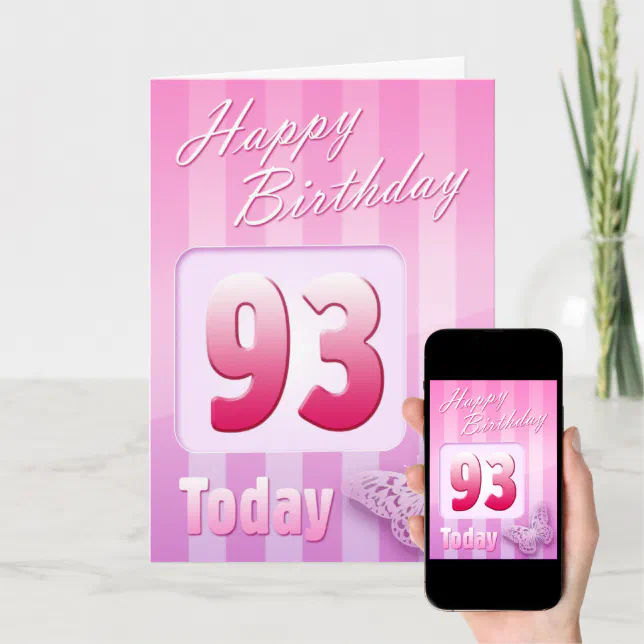 Happy 93rd Birthday Grand Mother Great-Aunt Mum Card | Zazzle