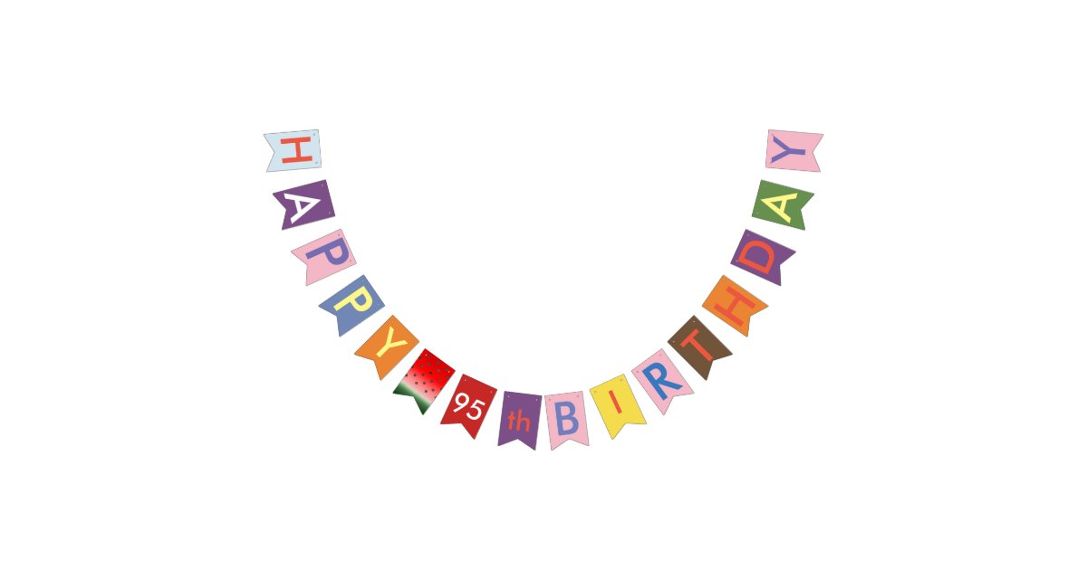 happy 95th birthday bunting flags | Zazzle