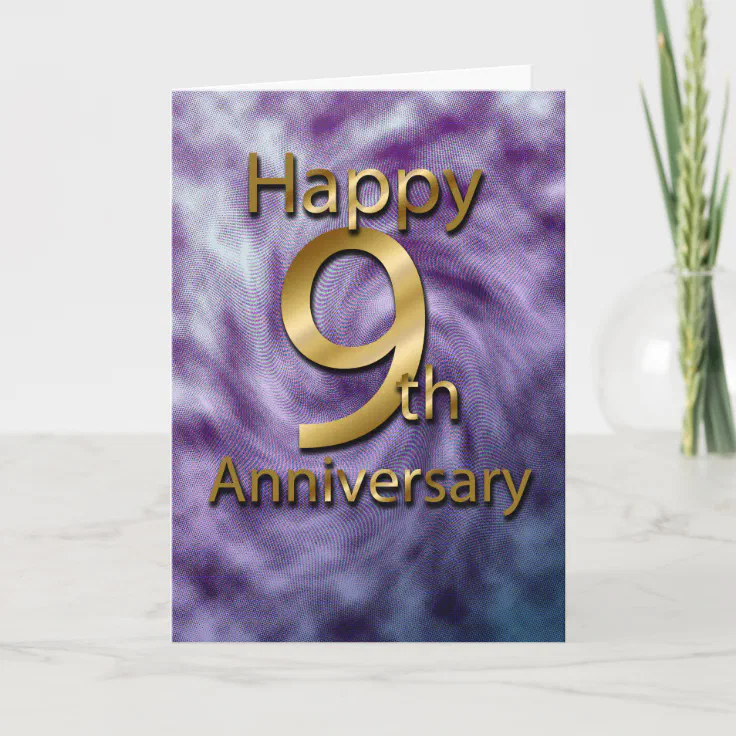 Happy 9th Anniversary (anniversary card) Card | Zazzle