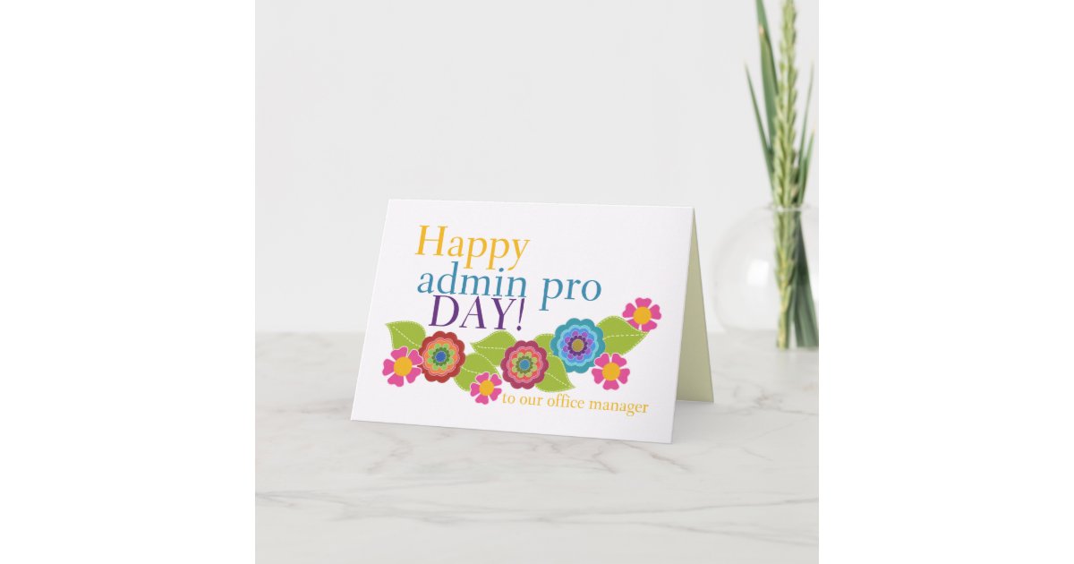 Happy Administrative Professionals Day, Office Mgr Card | Zazzle