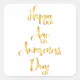 Happy age awareness day birthday supplies square sticker | Zazzle