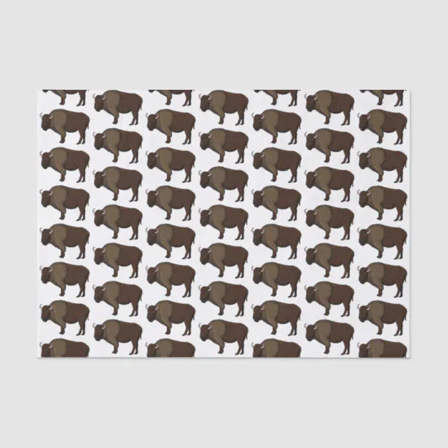 Happy American bison buffalo illustration Tissue Paper | Zazzle
