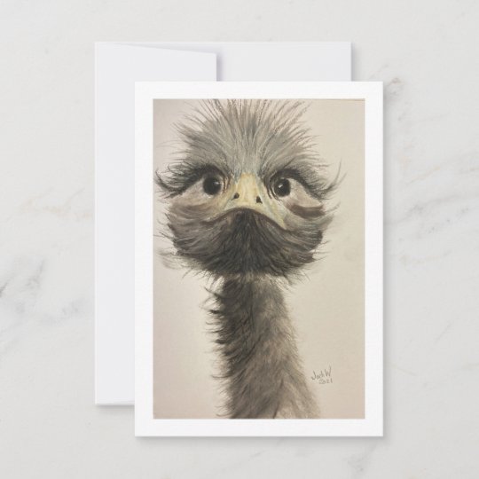 Happy and Confident Emu Note Card/Thank you Card | Zazzle.com
