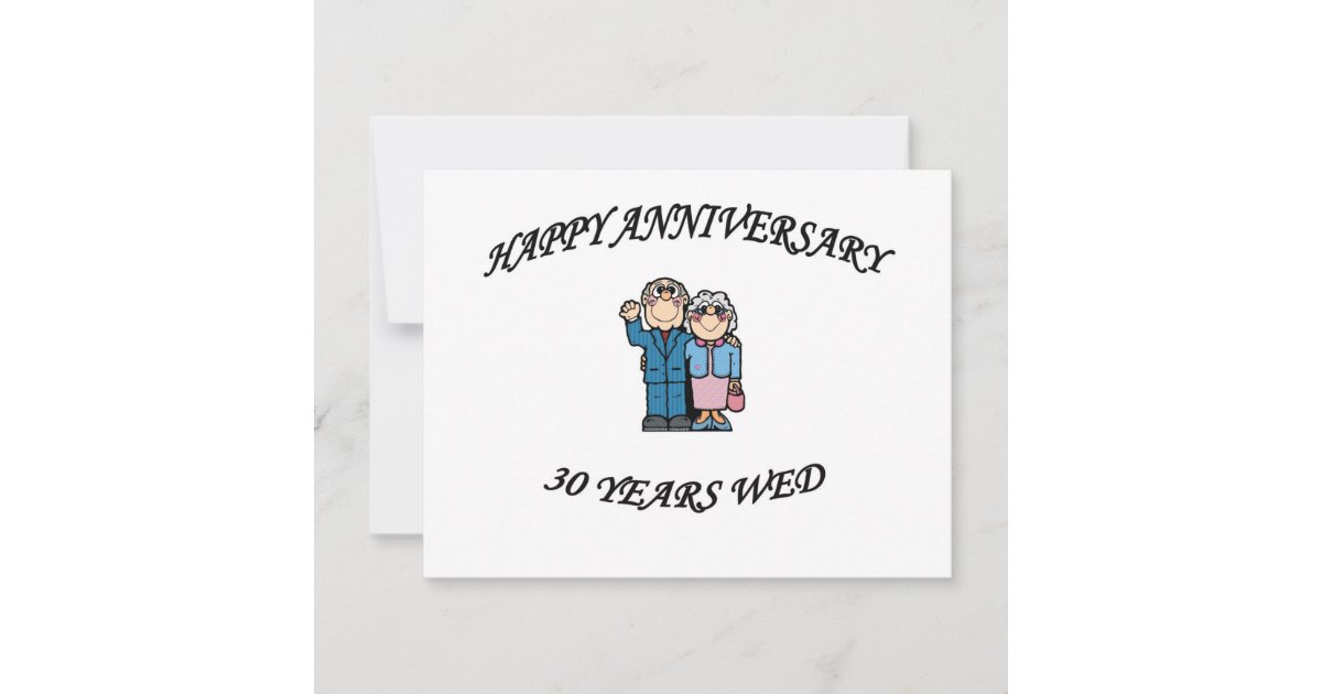 HAPPY ANNIVERSARY 30 CARD | Zazzle