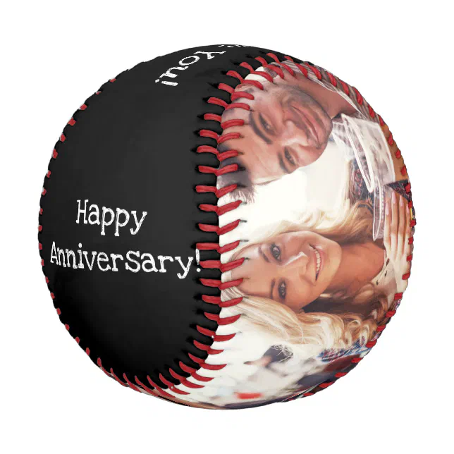 Happy Anniversary Best Husband Ever Photo Black Baseball | Zazzle