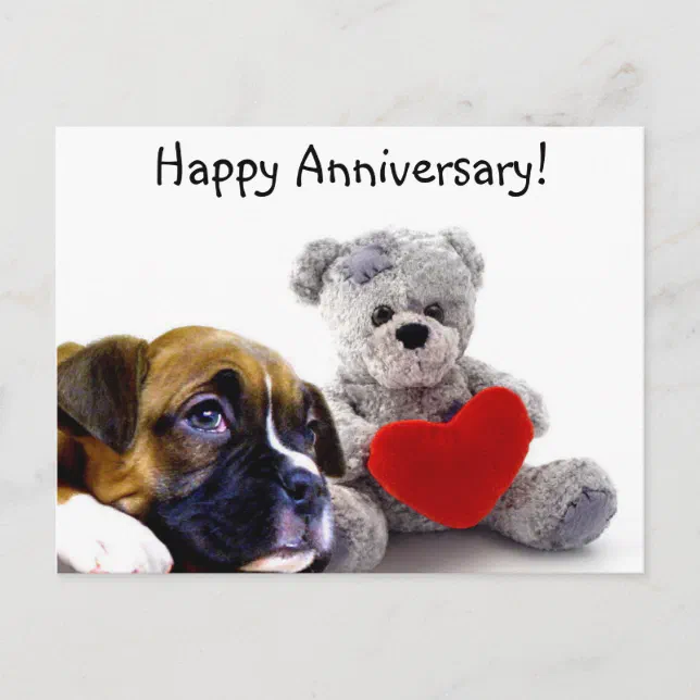 Happy Anniversary Boxer Greeting Card | Zazzle