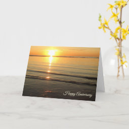 Happy Anniversary Cape Cod Sunset Ocean Beach Card | Zazzle