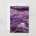 Happy Anniversary Card Purple Violet Agate God | Zazzle
