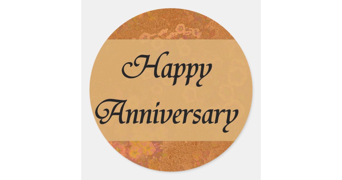 Happy Anniversary Classic Round Sticker | Zazzle
