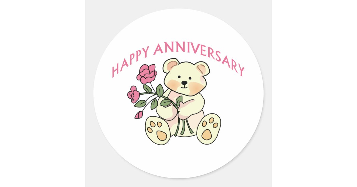 Happy Anniversary Classic Round Sticker | Zazzle