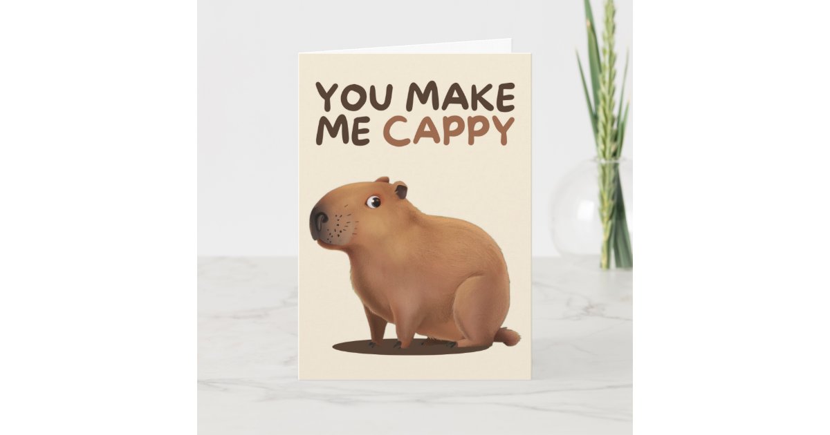 Happy Anniversary Cute Funny Simple Capybara Card | Zazzle