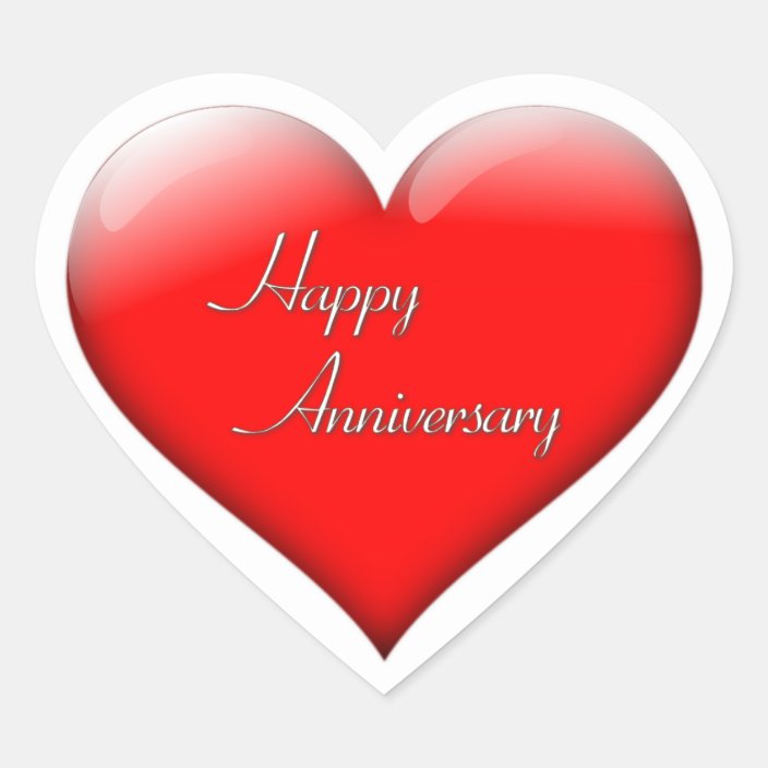 Happy Anniversary Heart Sticker | Zazzle.com