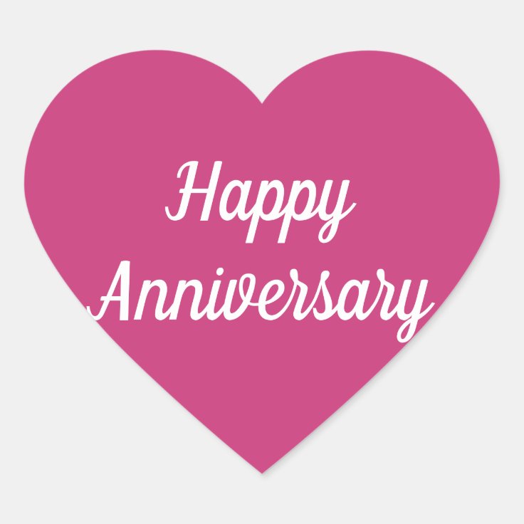Happy Anniversary Heart Sticker | Zazzle