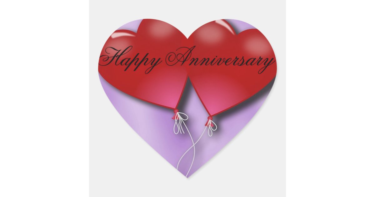 Happy Anniversary Heart Sticker | Zazzle