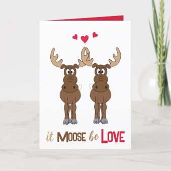 Happy Anniversary It Moose be Love Cute Whimsical Holiday Card | Zazzle