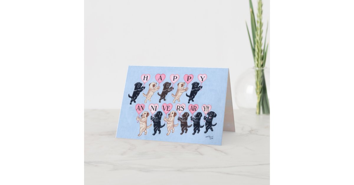 Happy Anniversary Labradors Card | Zazzle