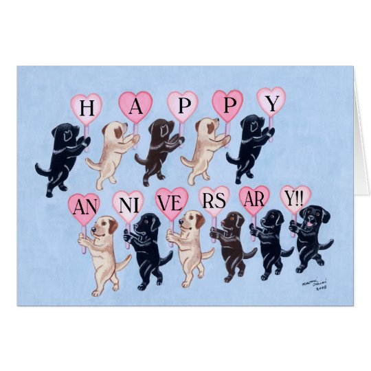Happy Anniversary Labradors Card | Zazzle.com