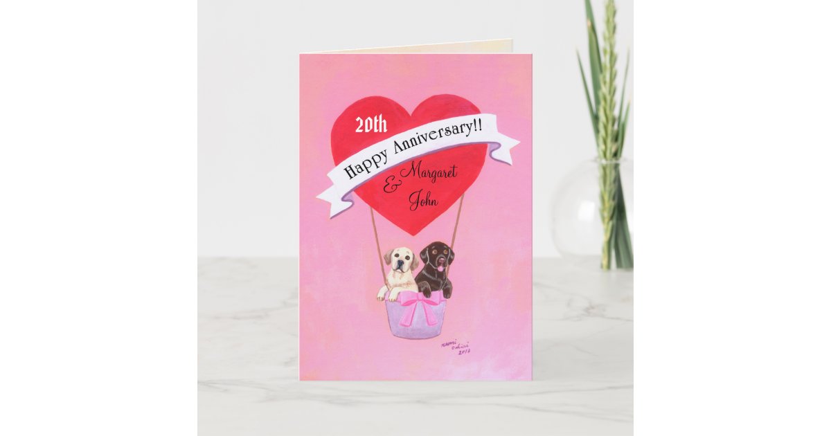 Happy Anniversary Labradors Card | Zazzle