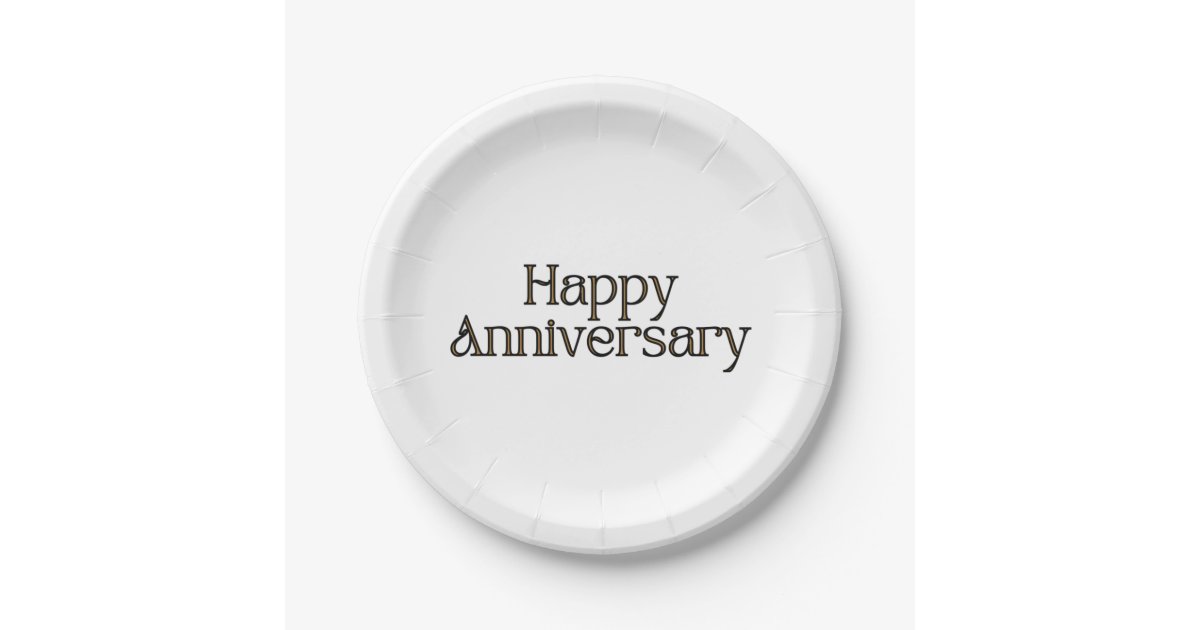 Happy Anniversary Paper Plates | Zazzle