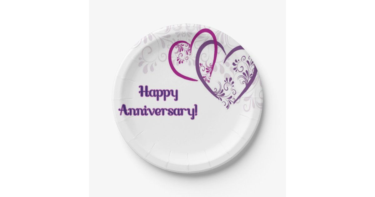 Happy Anniversary! Paper Plates | Zazzle