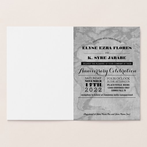 Happy Anniversary Party Silver Passport Foil Card | Zazzle