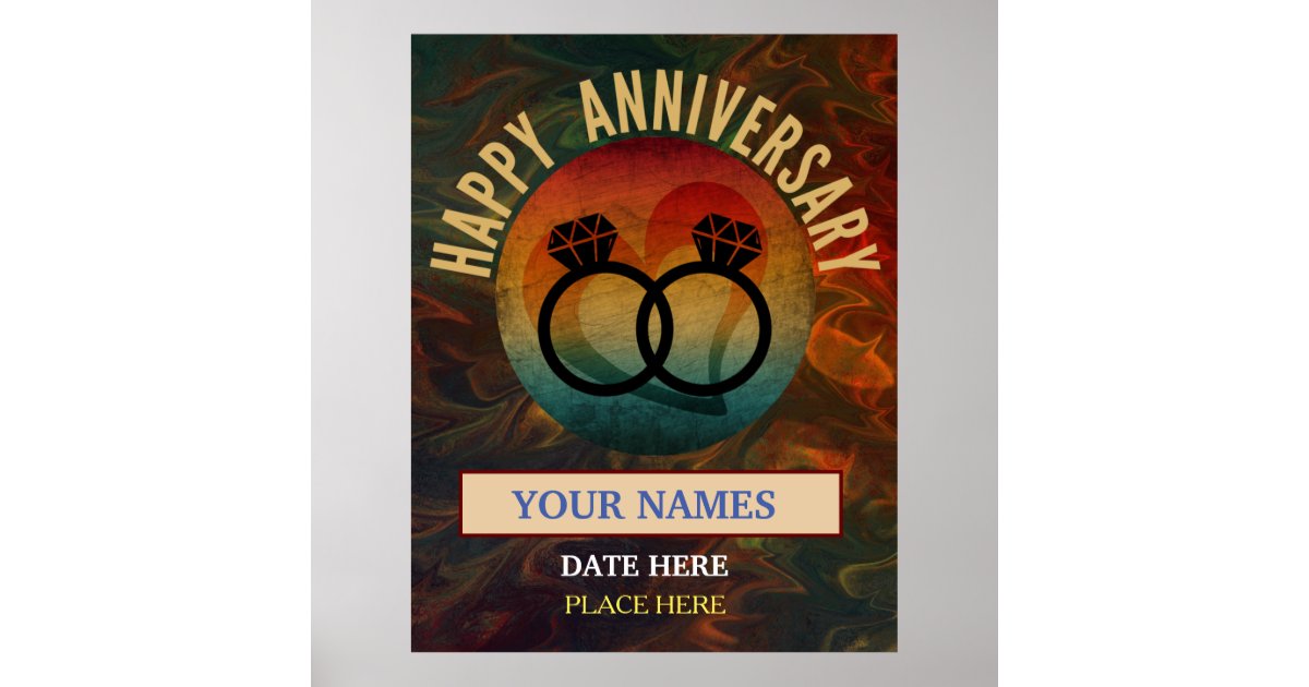 happy anniversary poster | Zazzle