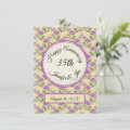 Happy Anniversary Purple Violets on Pale Yellow Invitation | Zazzle
