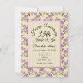 Happy Anniversary Purple Violets on Pale Yellow Invitation | Zazzle