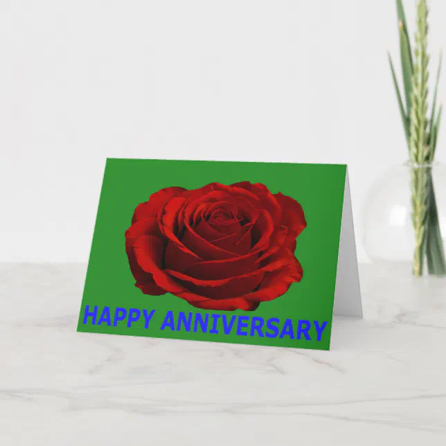 HAPPY ANNIVERSARY ROSE CARD | Zazzle