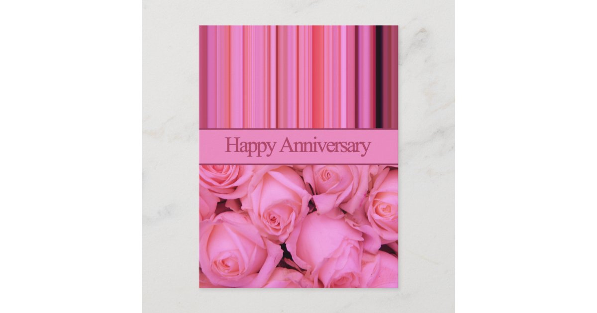 Happy Anniversary roses Postcard | Zazzle