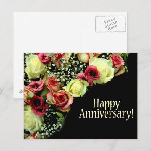 Happy Anniversary roses Postcard | Zazzle
