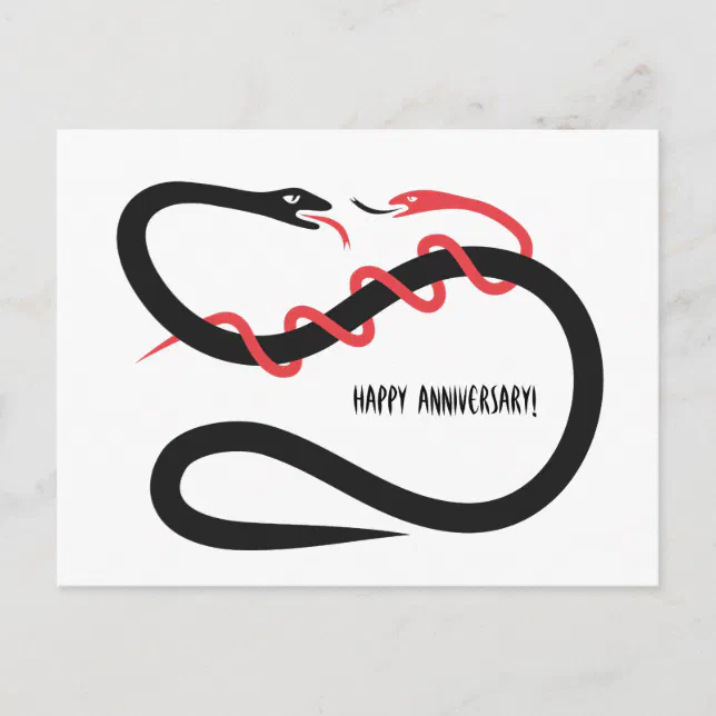 Happy anniversary snakes! postcard | Zazzle