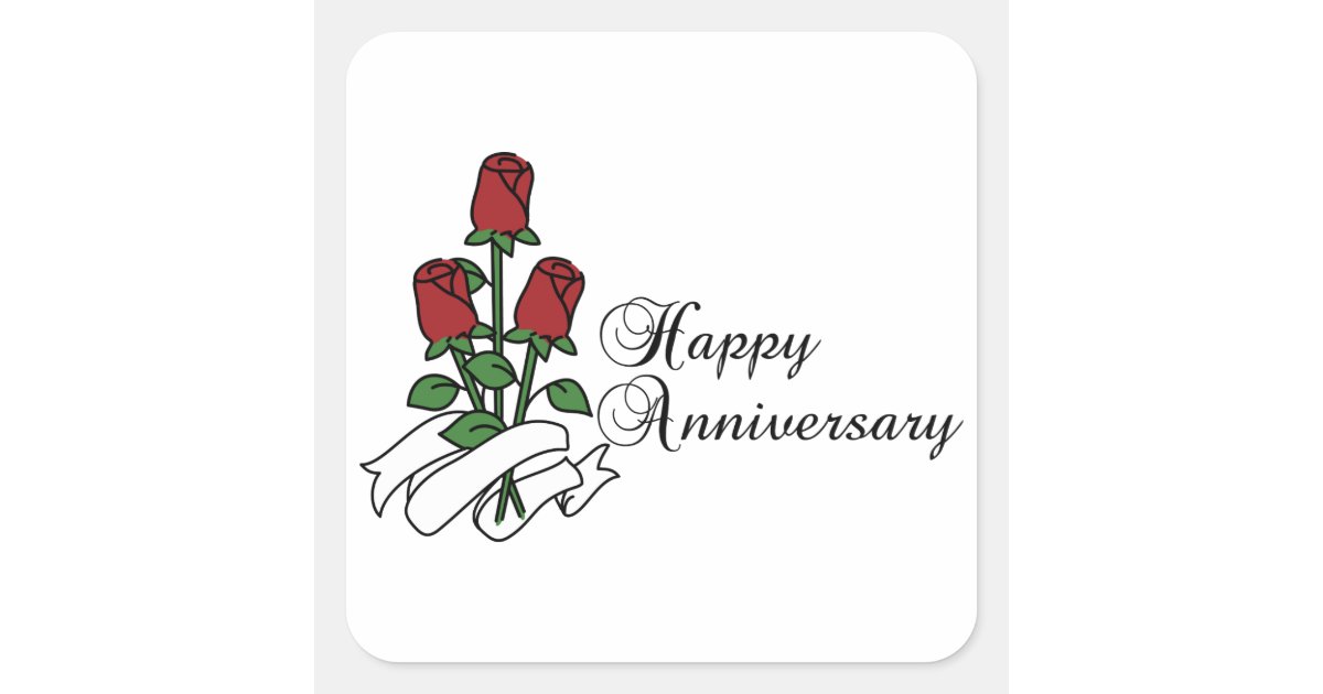 Happy Anniversary Square Sticker | Zazzle